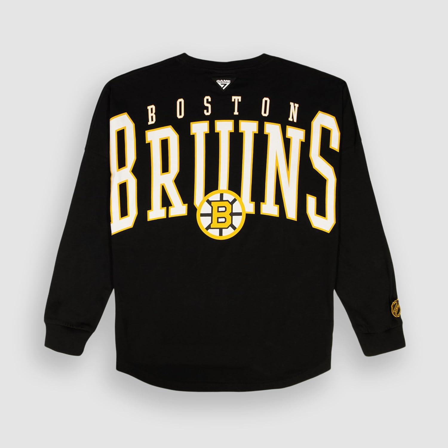 GAME 7 x NHL Women’s Officially Licensed Long Sleeve Crew Neck Cotton T ...
