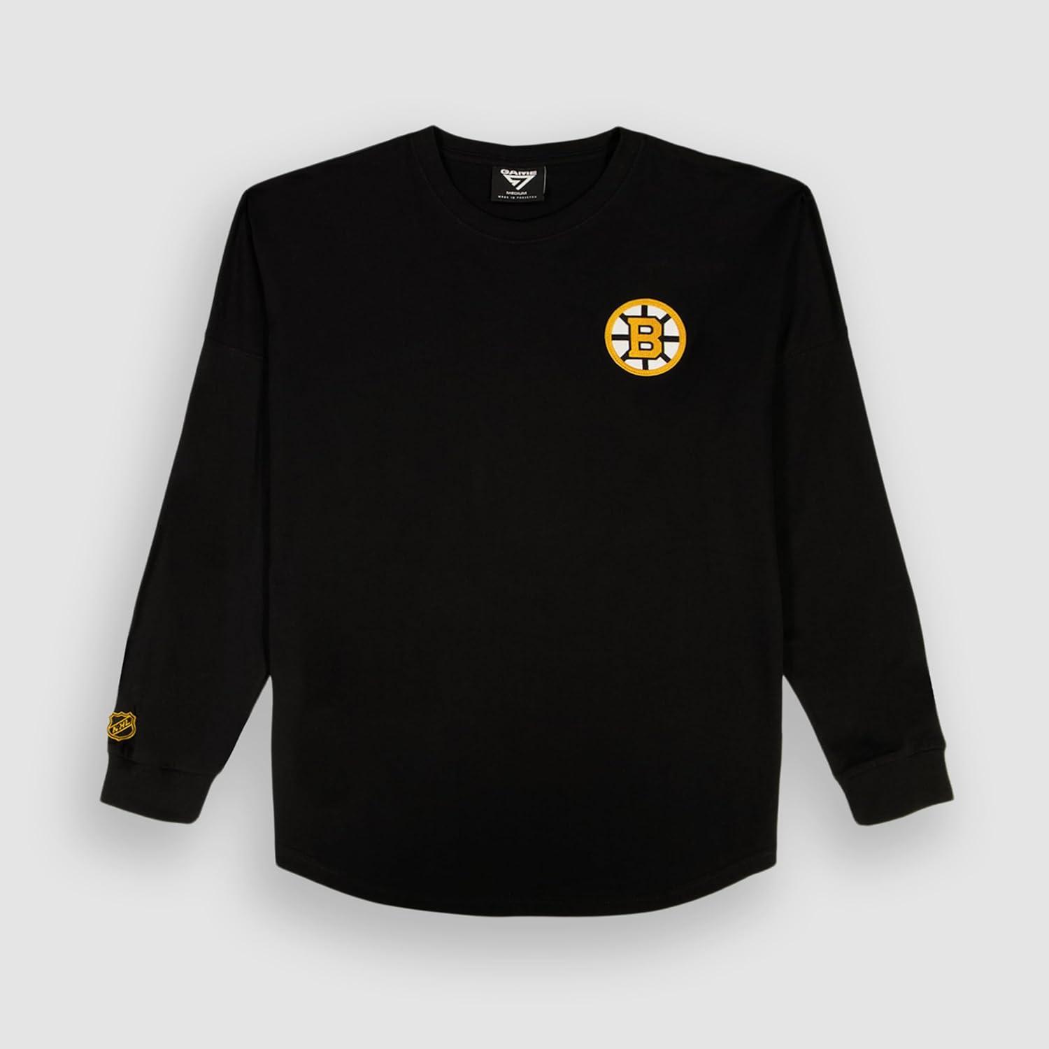 GAME 7 x NHL Women’s Officially Licensed Long Sleeve Crew Neck Cotton T ...